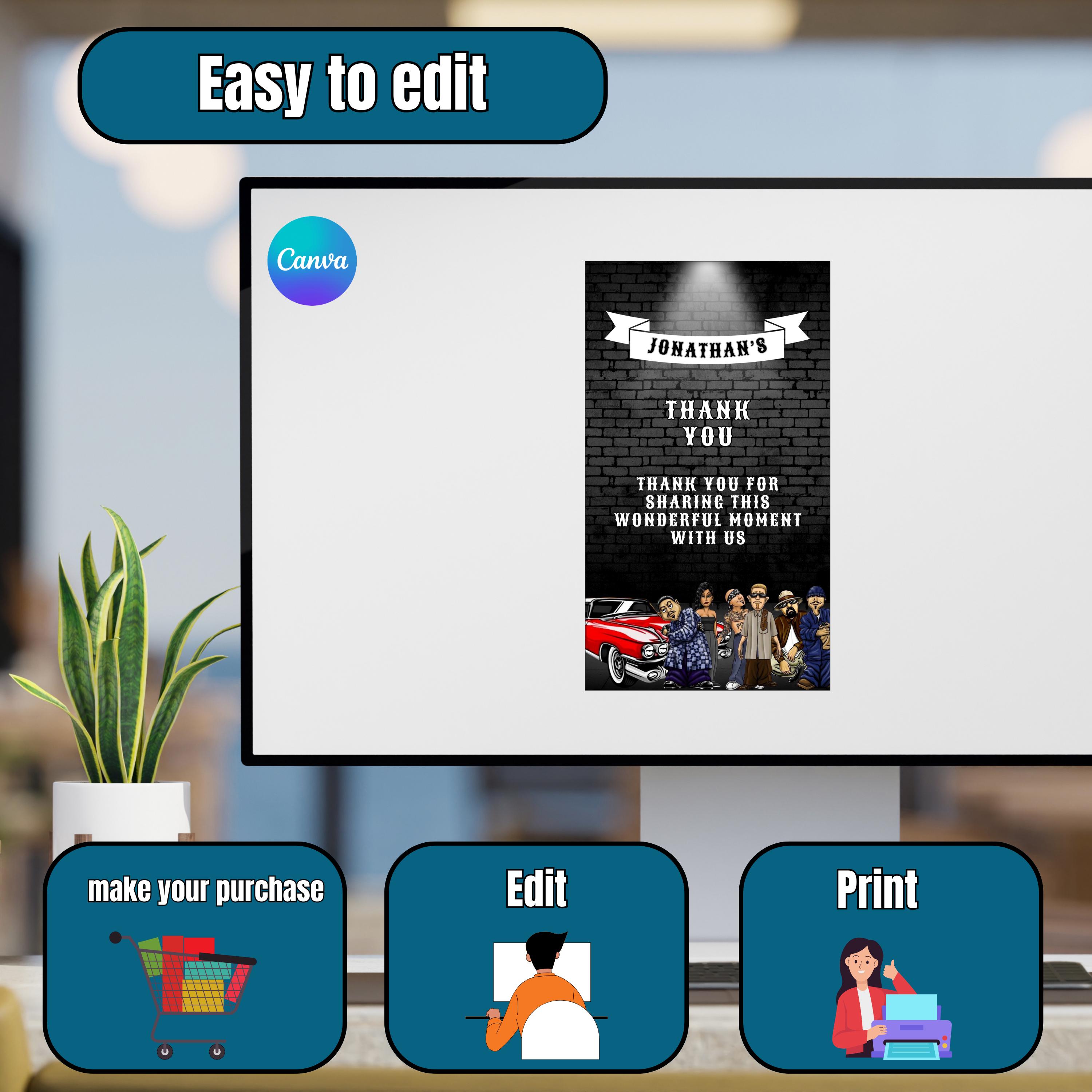 Cholo Party Invitation EDITABLE Birthday Card With Cholo Theme Cholo ...