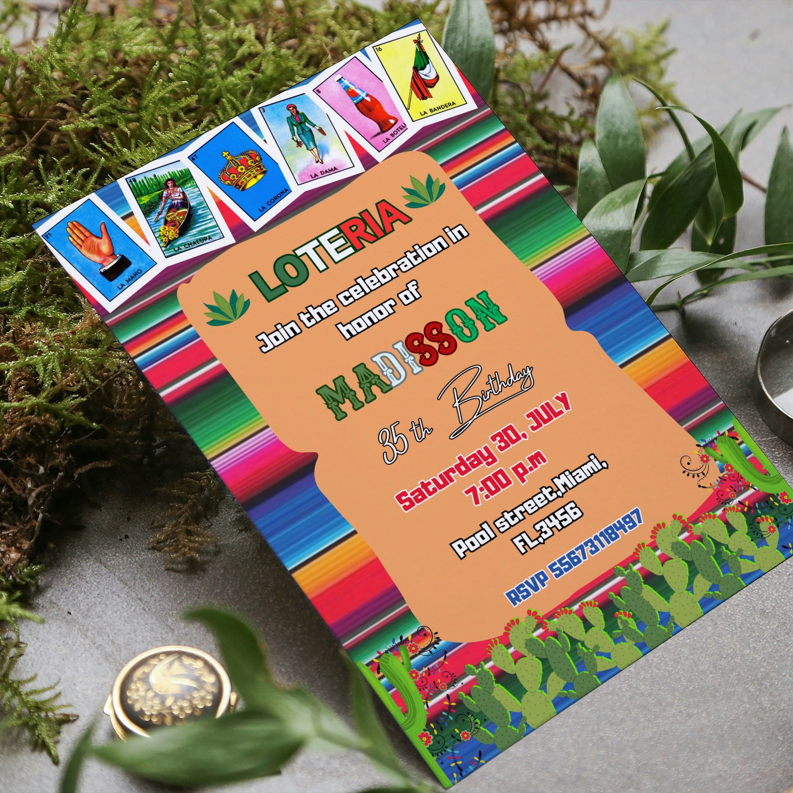 Loteria Invitation Template Loteria Invitation Customizable Loteria ...