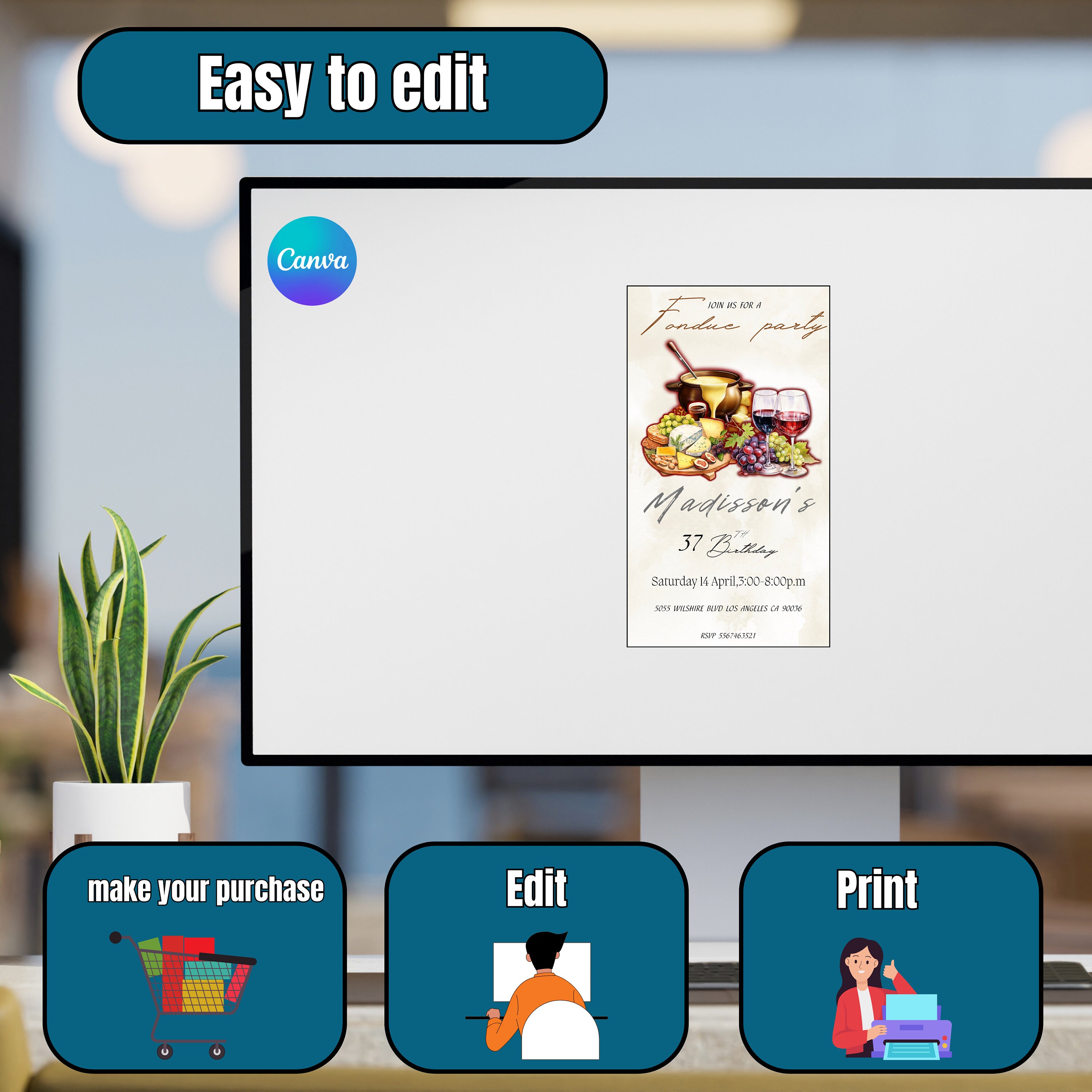 Fondue Party Invitation Fondue Phone Invitation Template Fondue ...