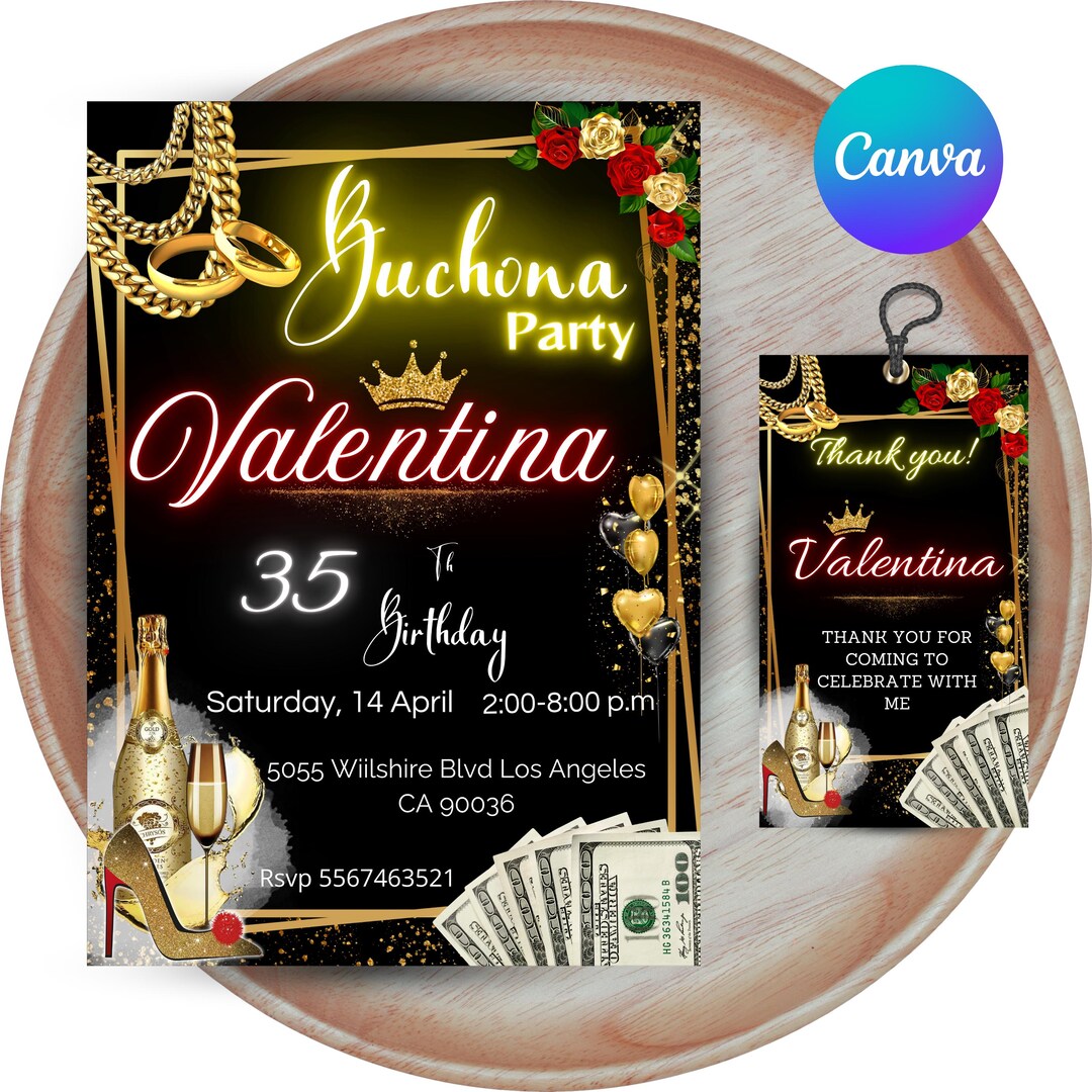 Buchona Invitation Buchona Party Buchona Invitation Birthday Card for ...