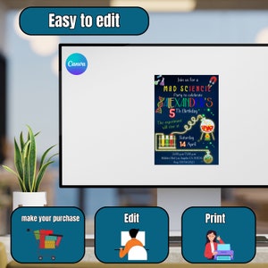 Chemistry Party Invitation Customizable Invitation With Science Theme ...