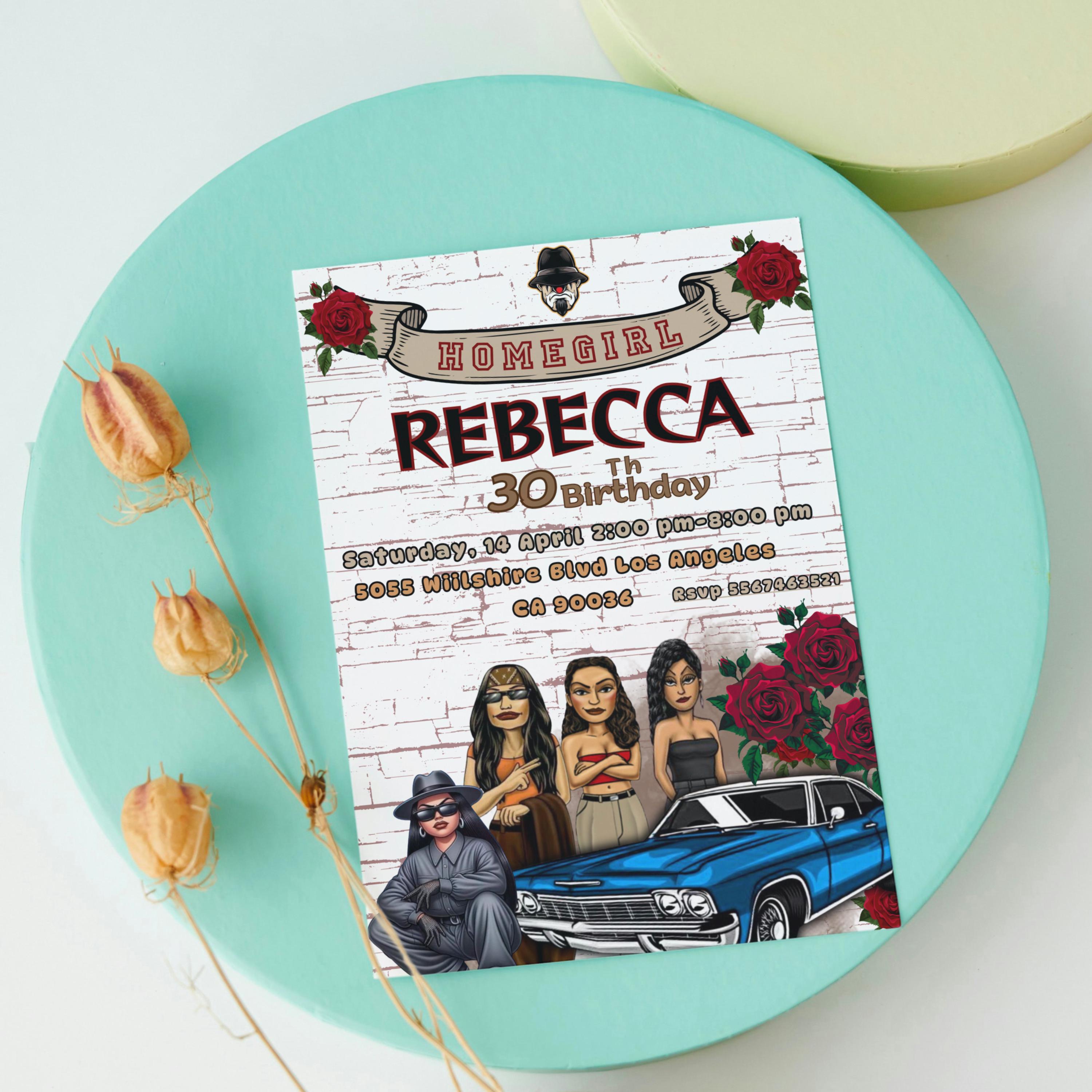 Chola Birthday Invitation: Customizable Canva Template - Etsy