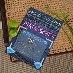 Denim Invitation Denim Diamond Invitation Denim Birthday Outfit ...