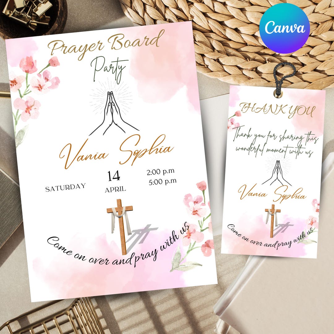 Prayer Board Party Invitation Prayer Board Editable Invitation Card ...