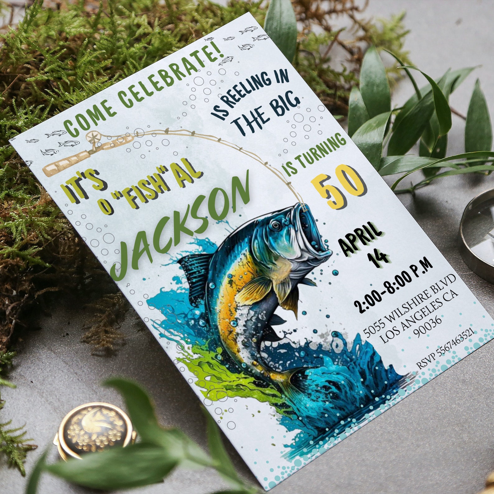 Bass Invitation Bass Fishing Birthday Invitation Fishing Birthday ...