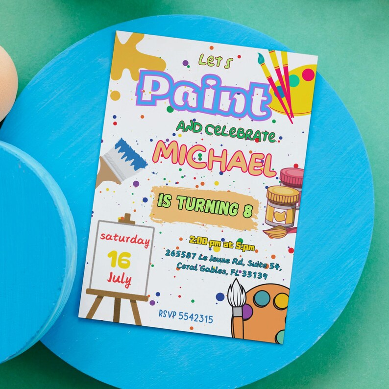 Pottery Painting Birthday Boy Invitation Pottery Birthday Invitation ...