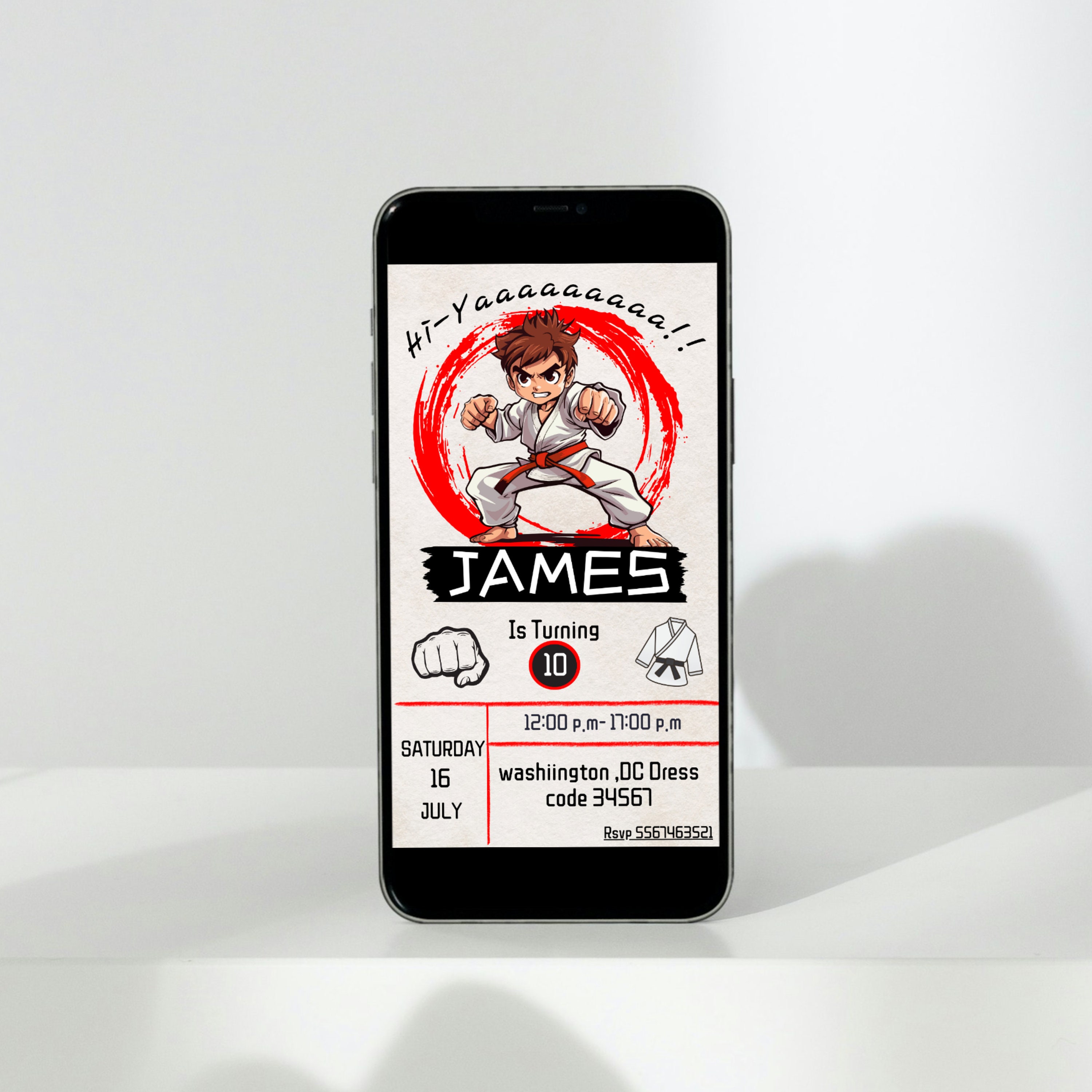 Karate Invitation Birthday Invitation Karate Karate Birthday Party ...