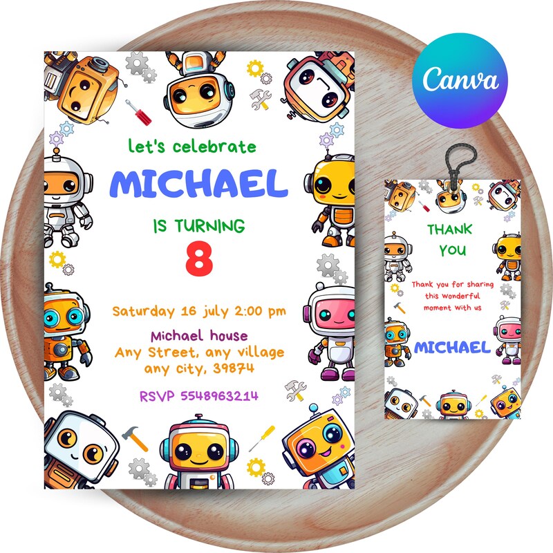 Robot Birthday Card - Etsy