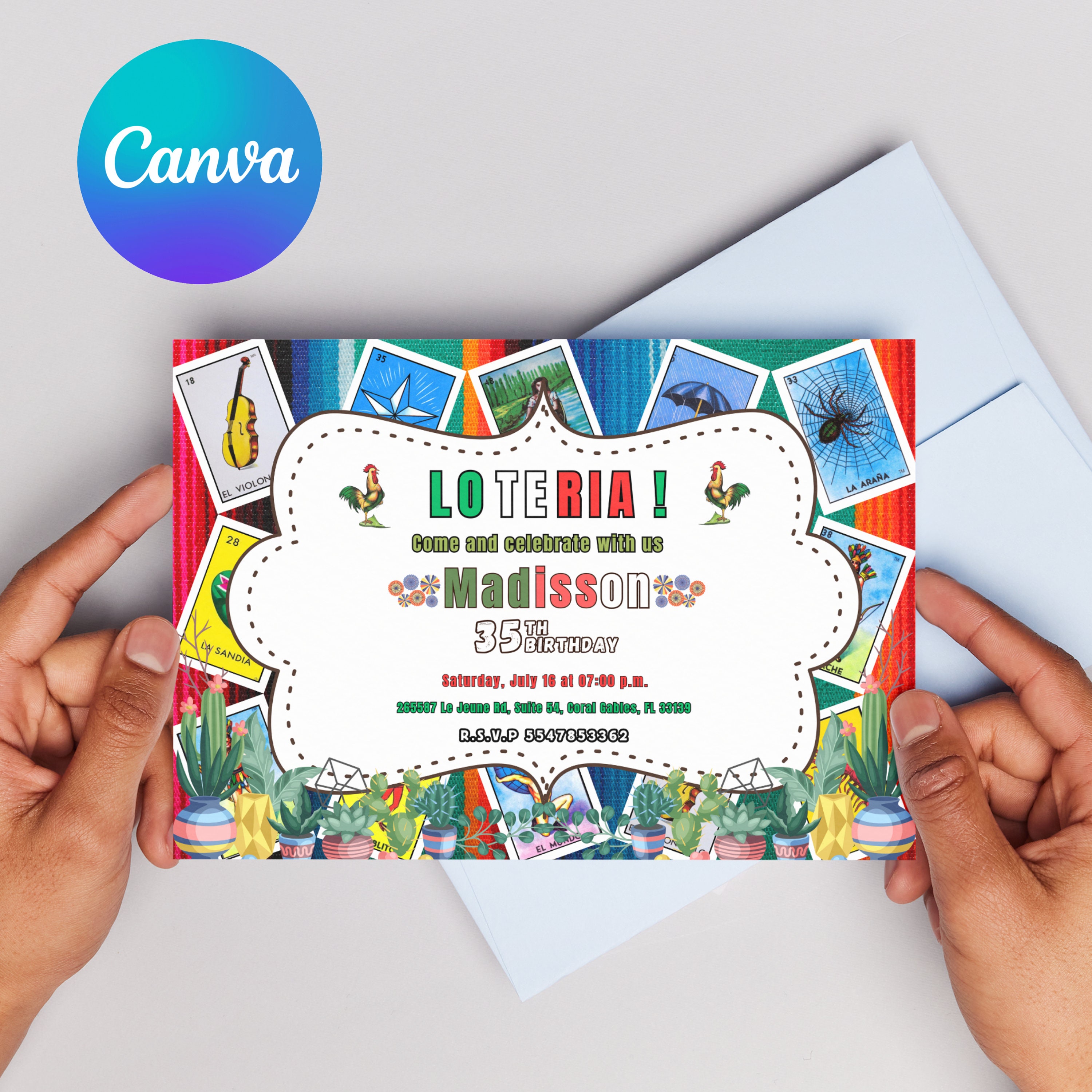 Loteria Invitation Template - Loteria Invitation - Customizable Loteria ...