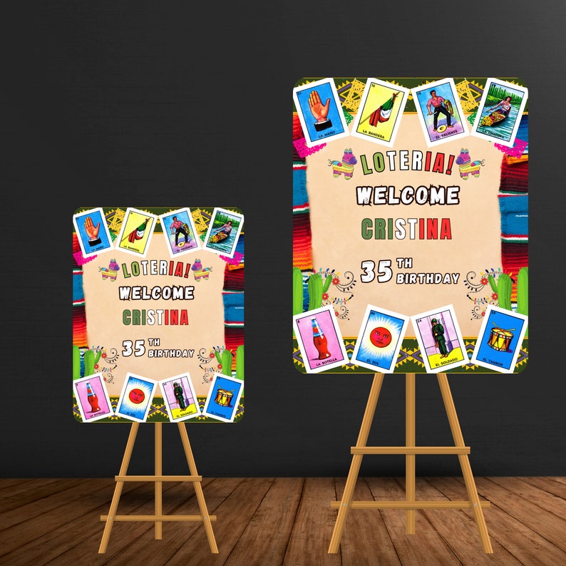 Loteria Birthday Party Template Editable Customizable Sign for Loteria ...