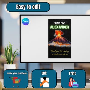 Volcano Birthday Party Volcano Birthday Invite Volcanic Eruption ...