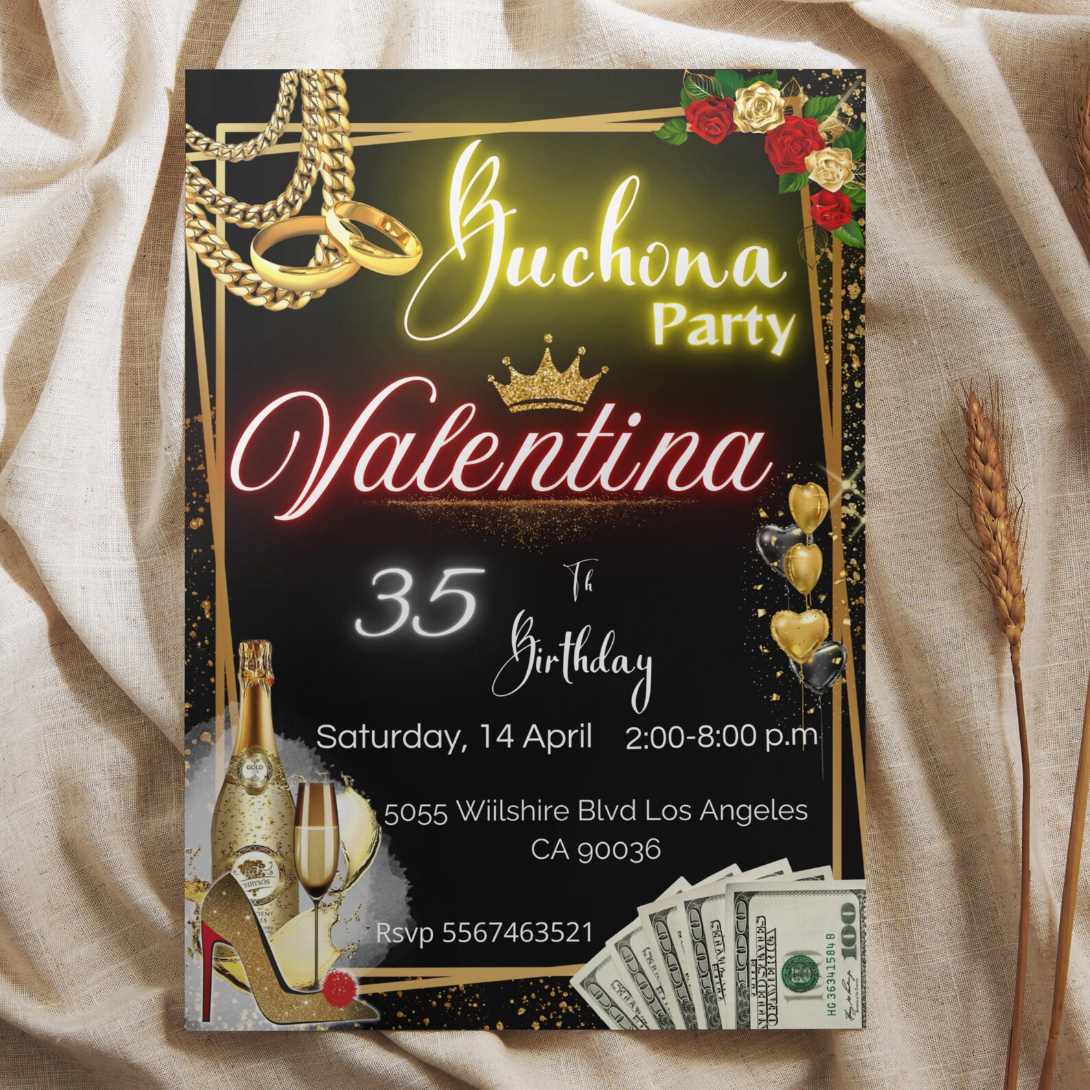 Buchona Invitation Buchona Party Buchona Invitation Birthday Card for ...