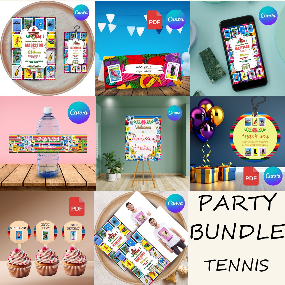 Customizable Loteria Party Birthday Bundle Loteria Birthday Editable ...