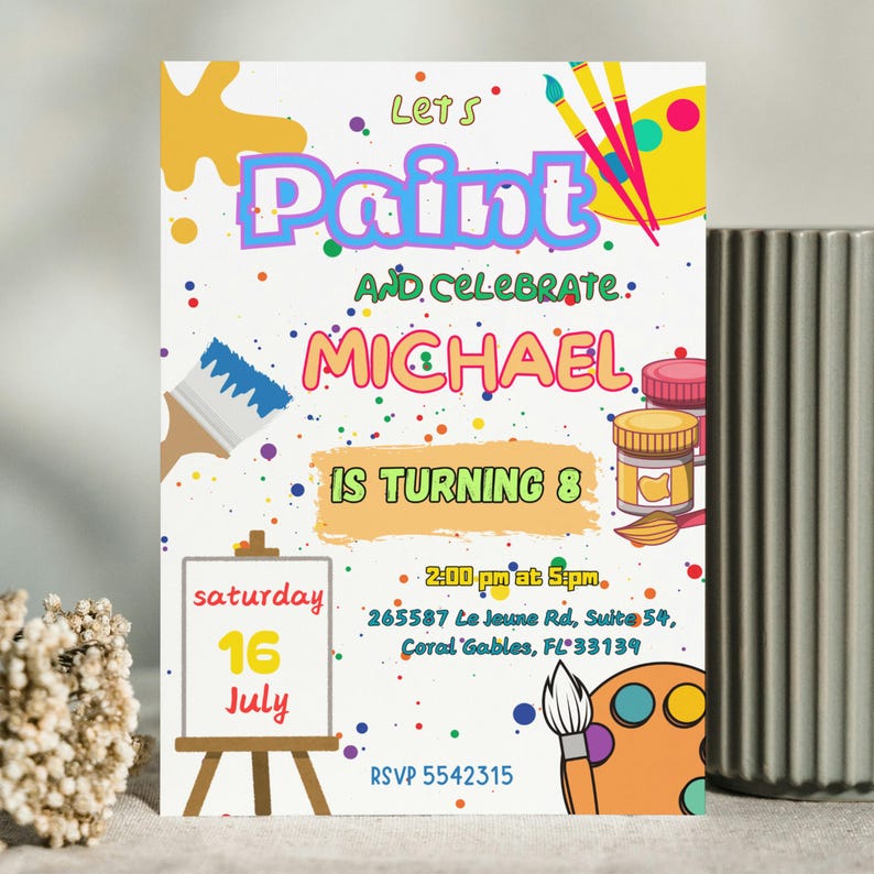 Pottery Painting Birthday Boy Invitation Pottery Birthday Invitation ...