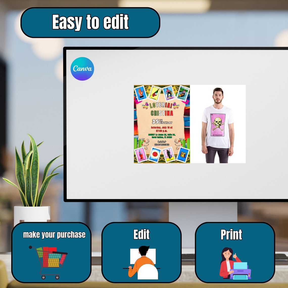 Editable Loteria Birthday Template With Photo Editable Loteria Birthday ...