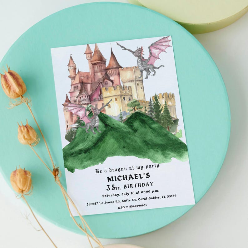 Medieval Birthday Invitation Medieval Birthday Card Medieval Birthday ...