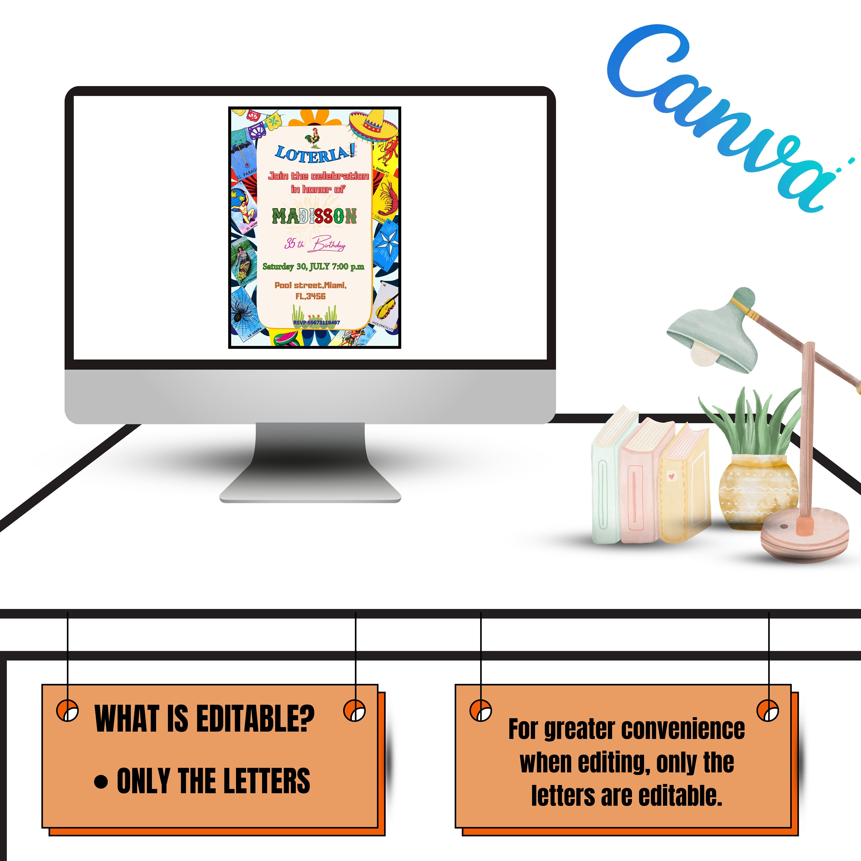 Loteria Invitation Template Loteria Invitation Customizable Loteria ...