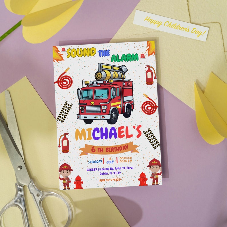 Fireman Invitation Firefighter Invitation Fireman Birthday Invitation ...