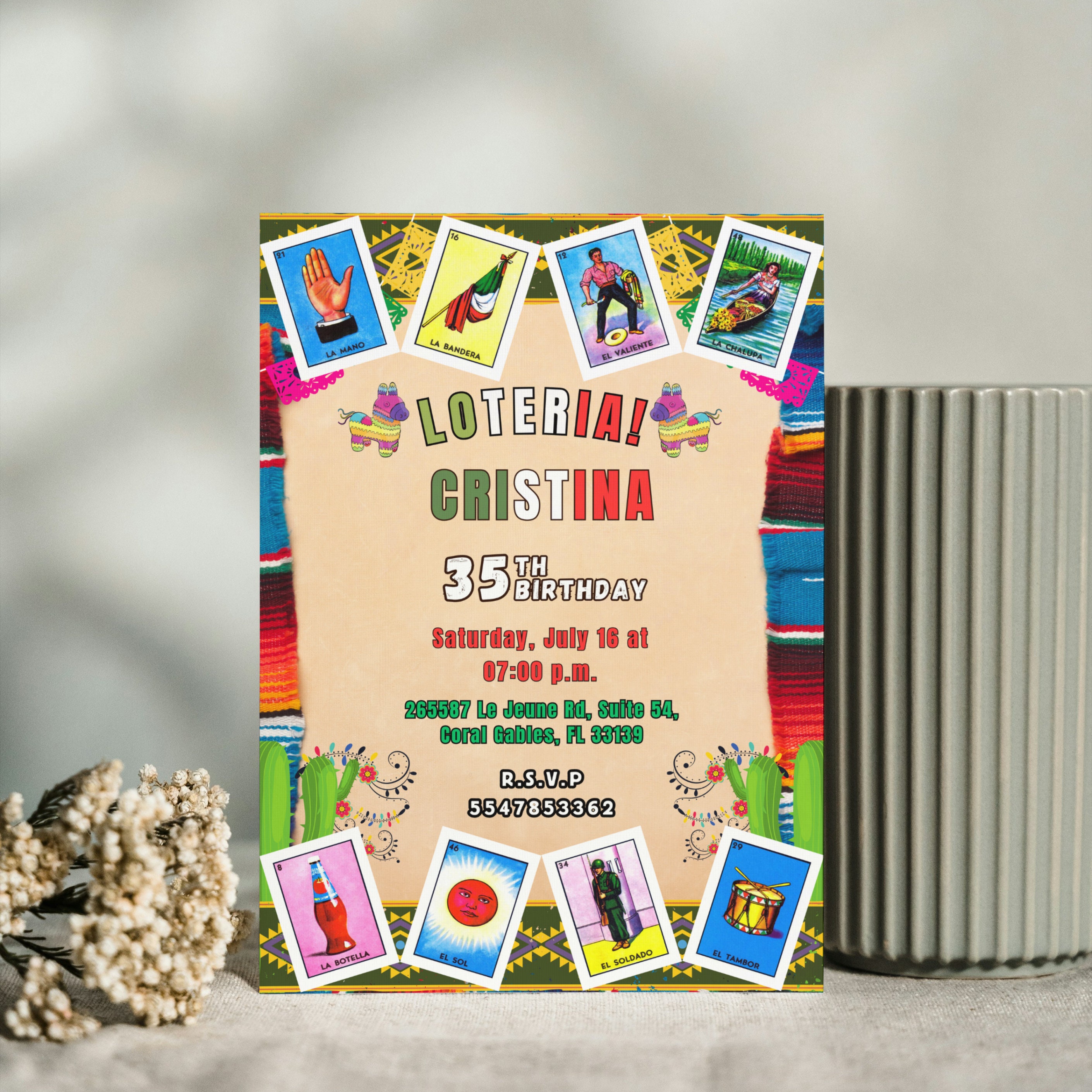 Plantilla de invitación de loteria invitación de loteria invitación de ...