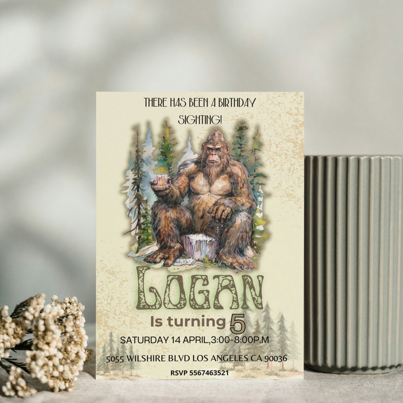 Bigfoot Birthday Invitation: Customizable Party Theme (digital) - Etsy