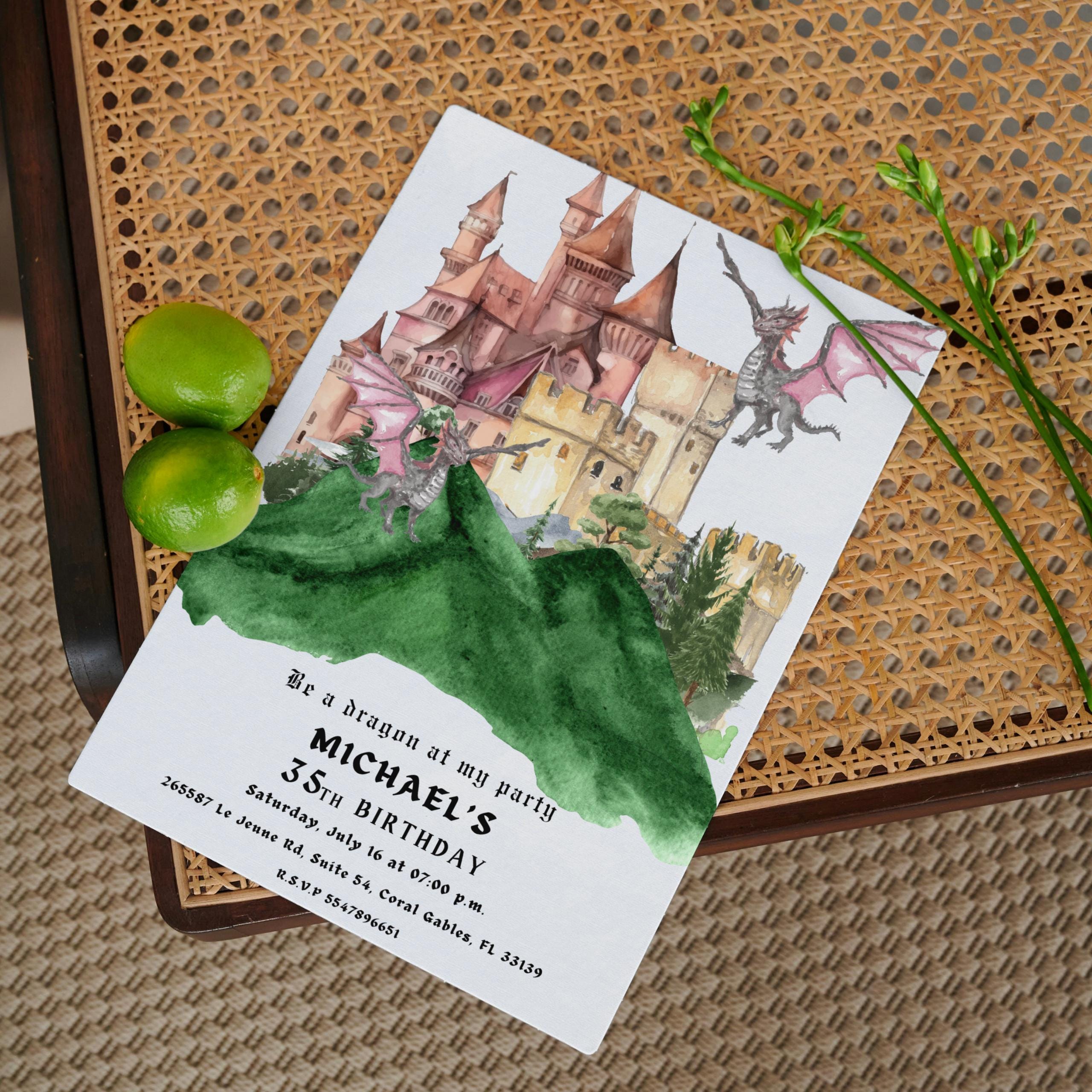 Medieval Birthday Invitation Medieval Birthday Card Medieval Birthday ...