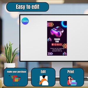 Vr Birthday Party Vr Gaming Party Editable Vr Birthday Card Virtual ...