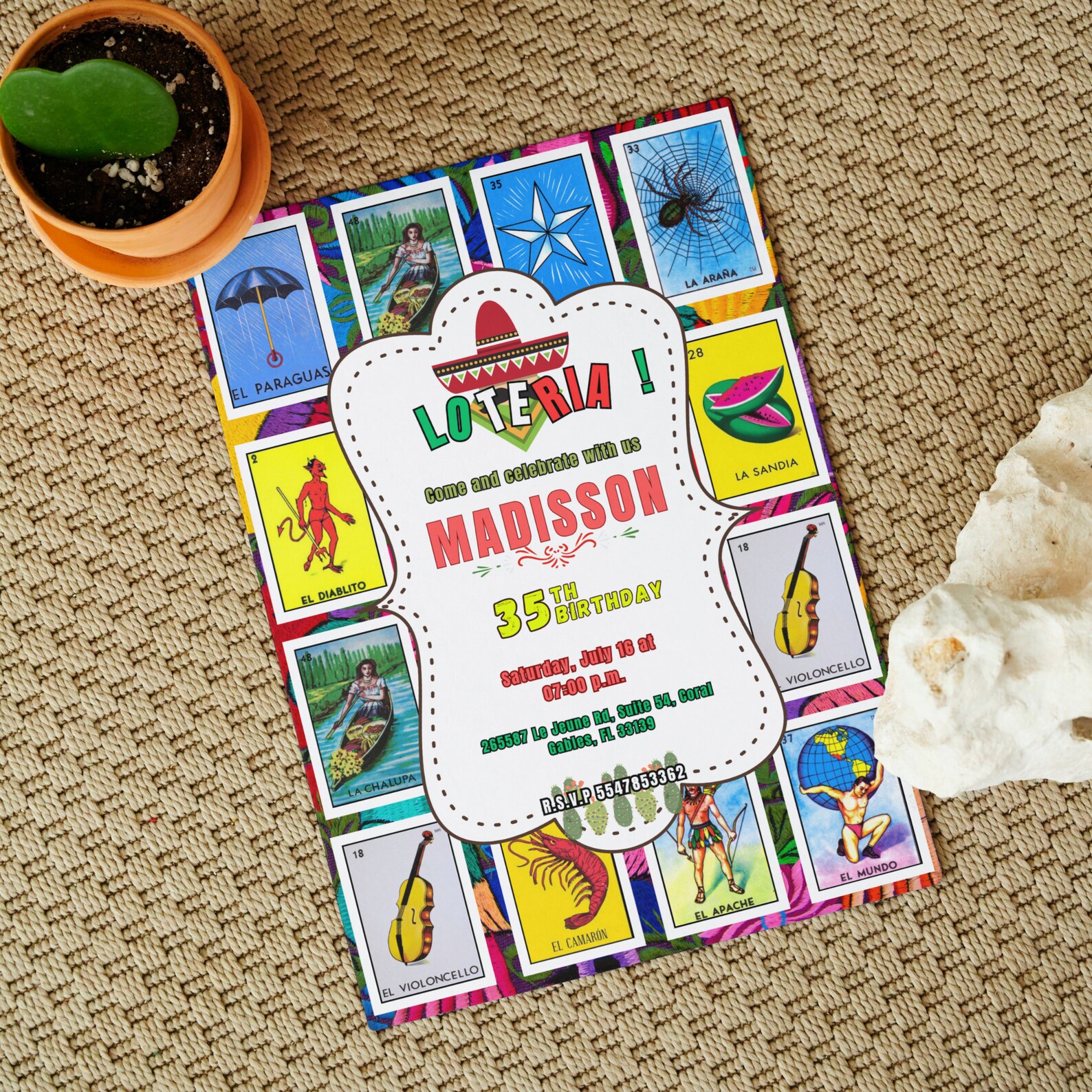 Loteria Invitation Template Loteria Invitation Customizable Loteria ...