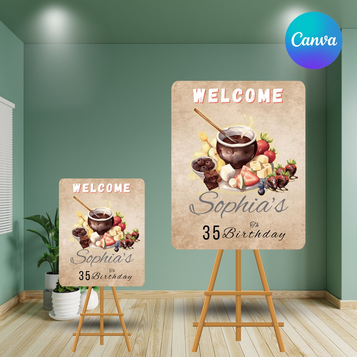Editable Fondue Welcome Sign Custom Printable Fondue Template Poster ...