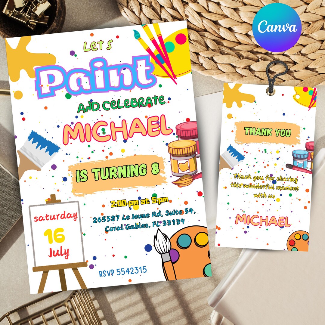 Pottery Painting Birthday Boy Invitation Pottery Birthday Invitation ...