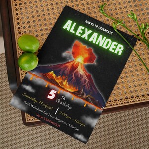 Volcano Birthday Party Volcano Birthday Invite Volcanic Eruption ...