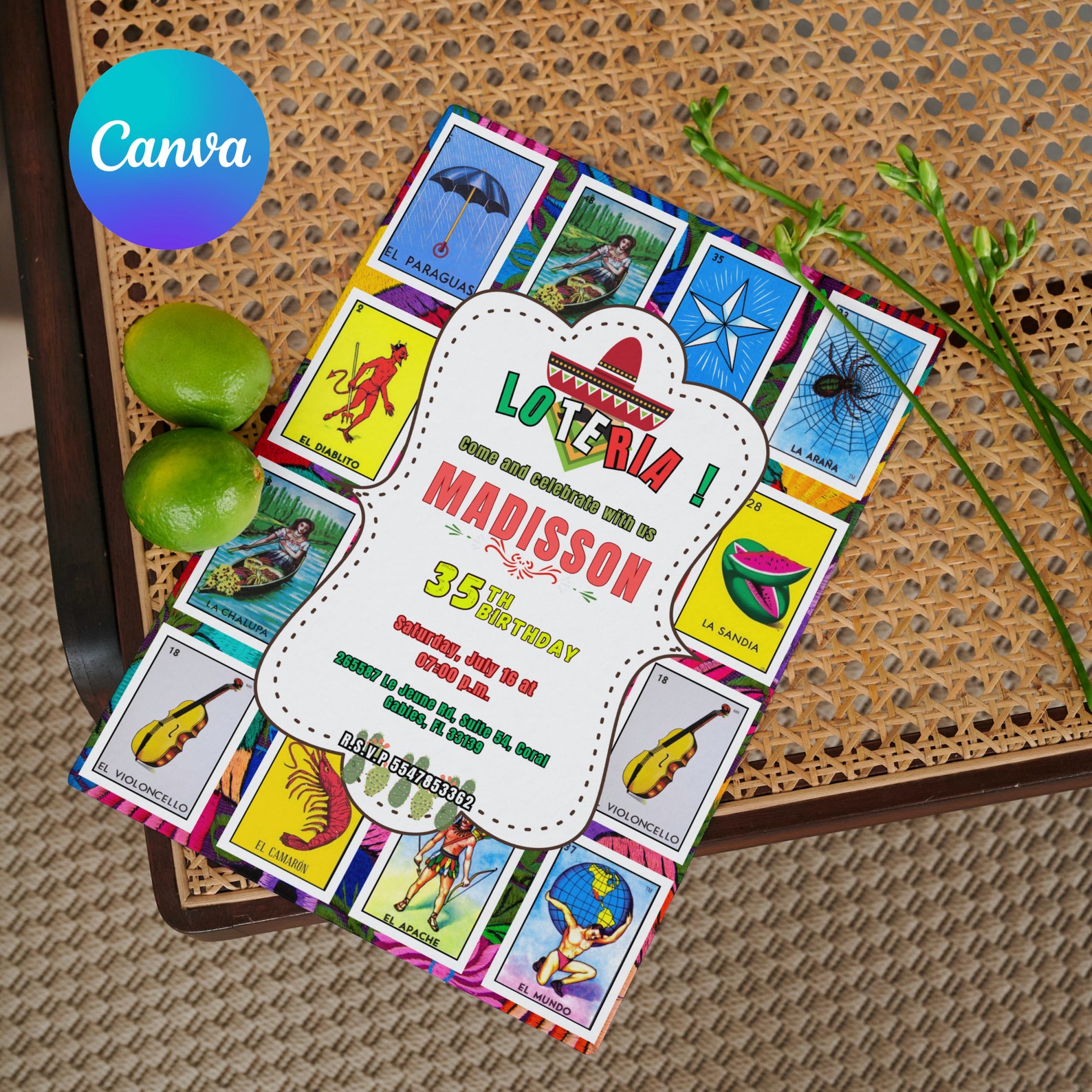 Loteria Invitation Template Loteria Invitation Customizable Loteria ...