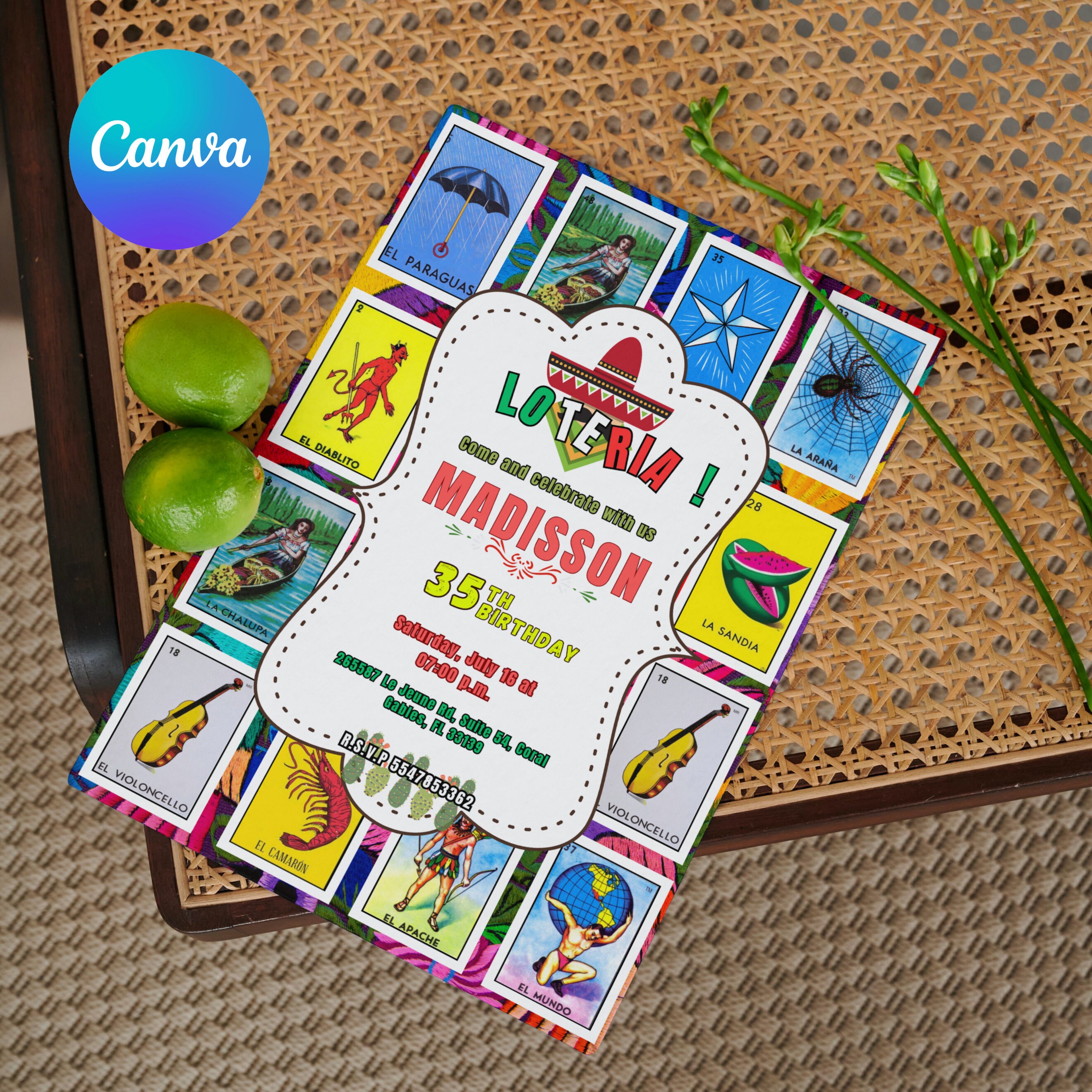 Loteria Invitation Template Loteria Invitation Customizable Loteria ...