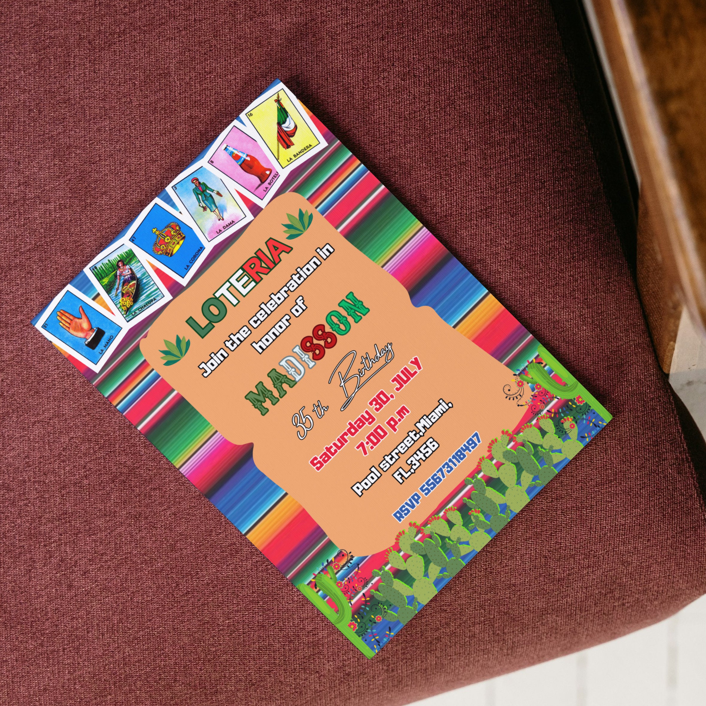 Loteria Invitation Template Loteria Invitation Customizable Loteria ...