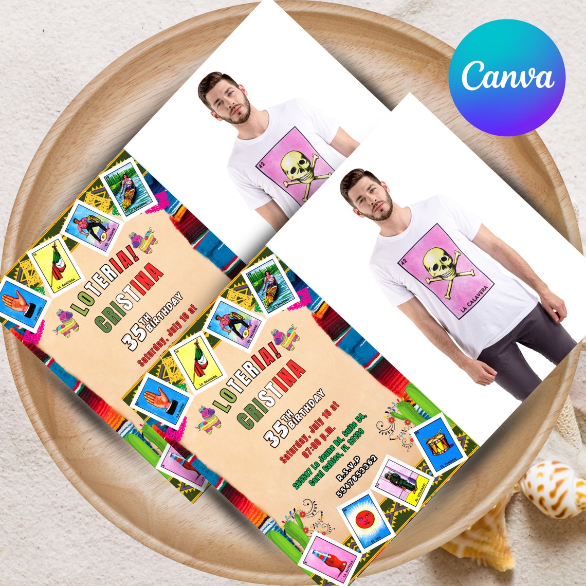 Editable Loteria Birthday Template With Photo Editable Loteria Birthday ...