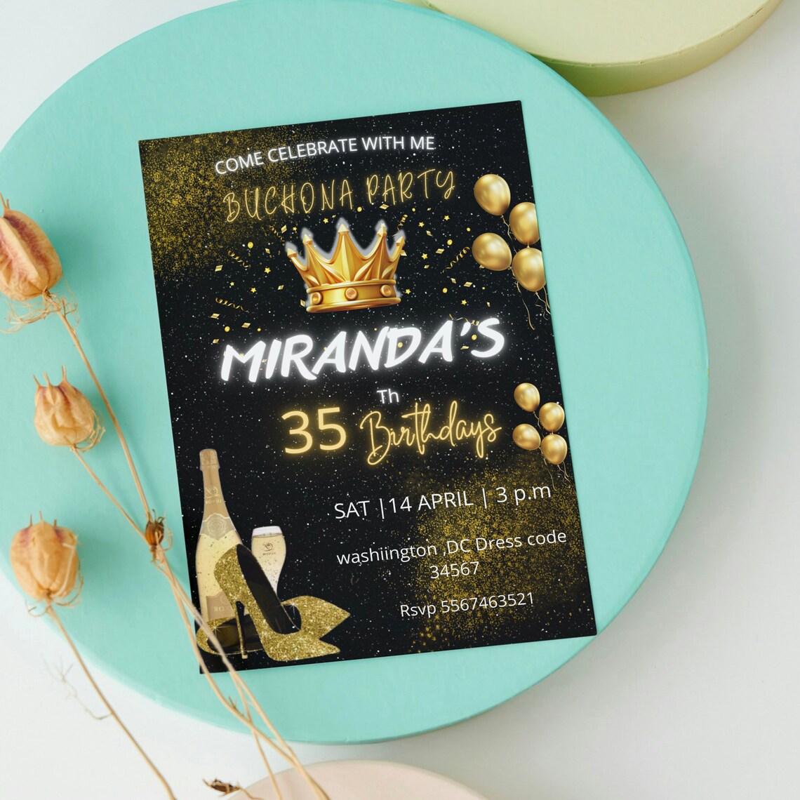 Buchona Invitation Buchona Party Buchona Invitation Birthday Card for ...