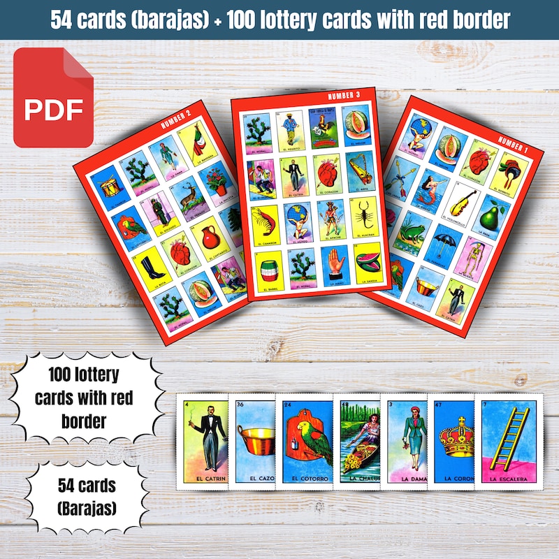 Loteria Template Cards - Etsy