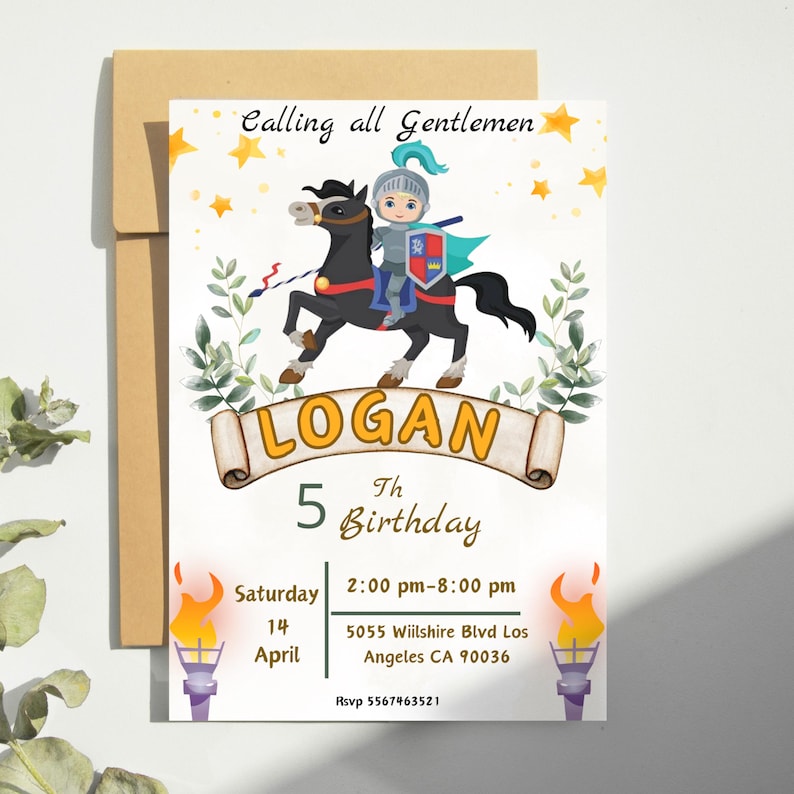 Medieval Birthday Invitation Medieval Birthday Card Customizable ...