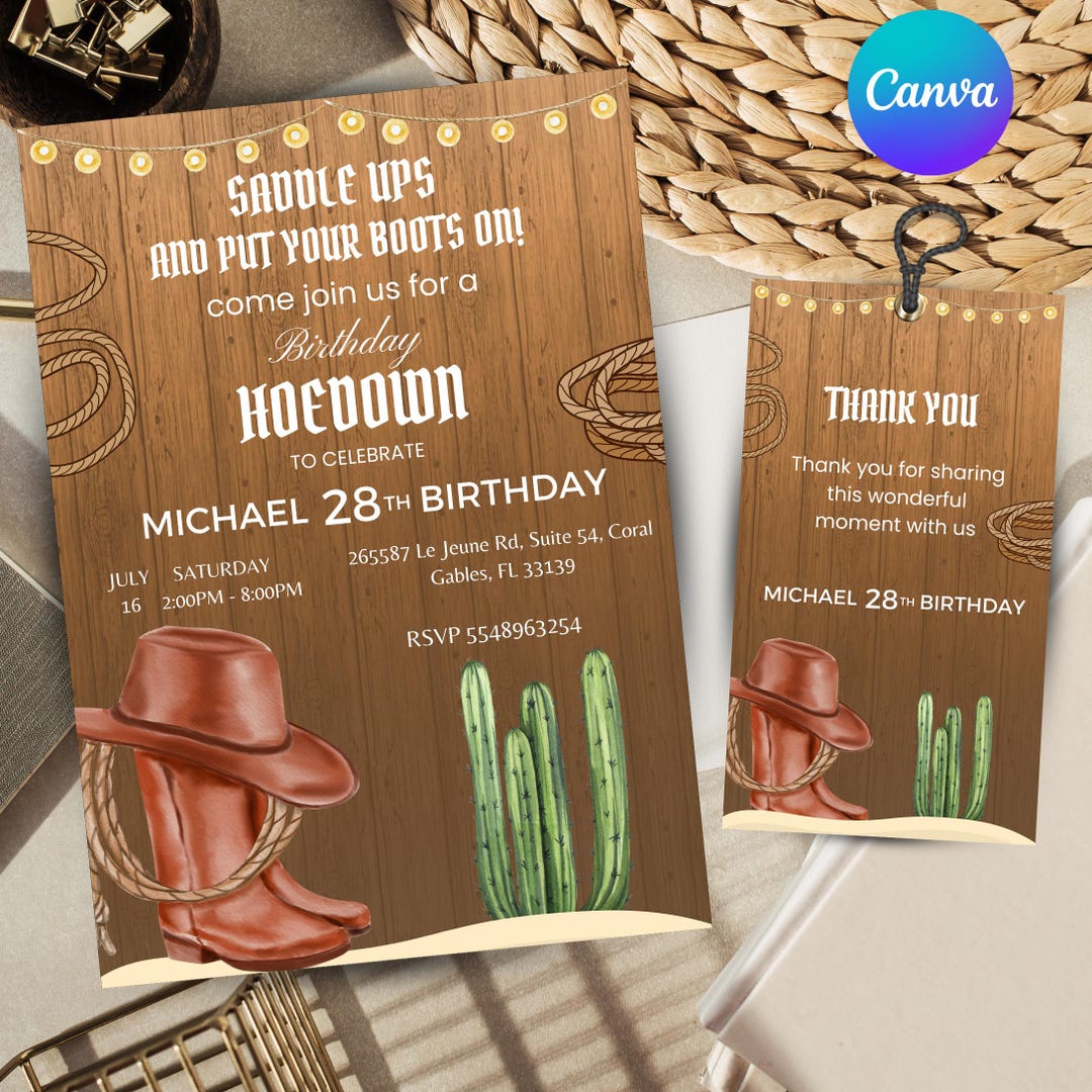 Hoedown Party Invitation, Hoedown Invitation, Hoedown Party, Western ...