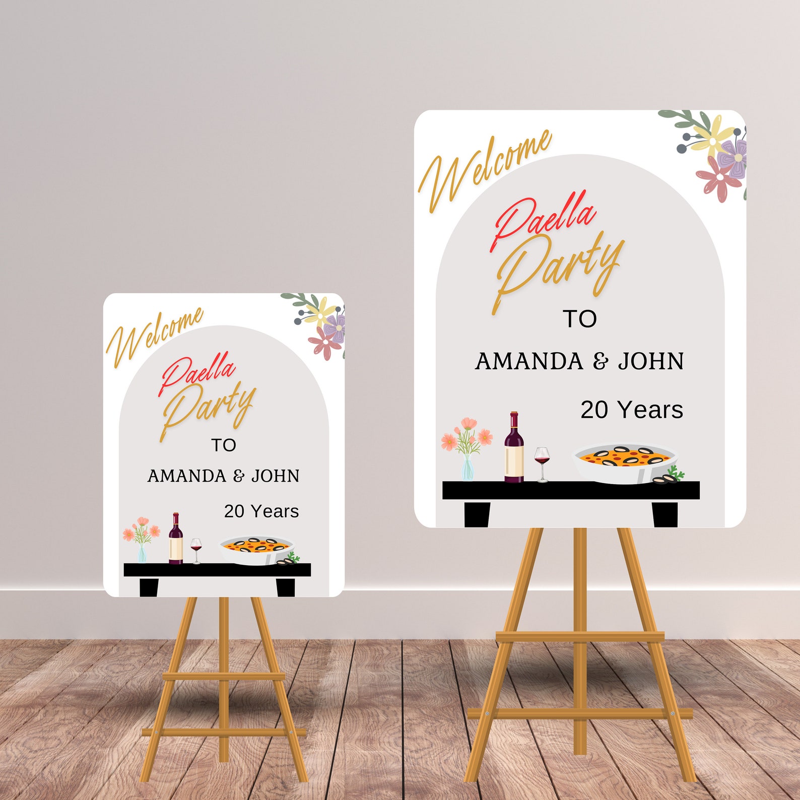 Paellla Party Welcome Sign Template Customizable Party Welcome Sign ...