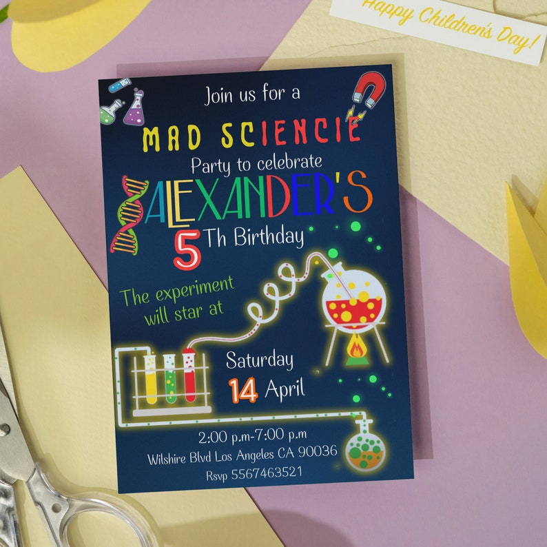 Chemistry Party Invitation Customizable Invitation With Science Theme ...