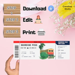 Personalised Train Ticket - Editable Train Ticket - Train Ticket ...