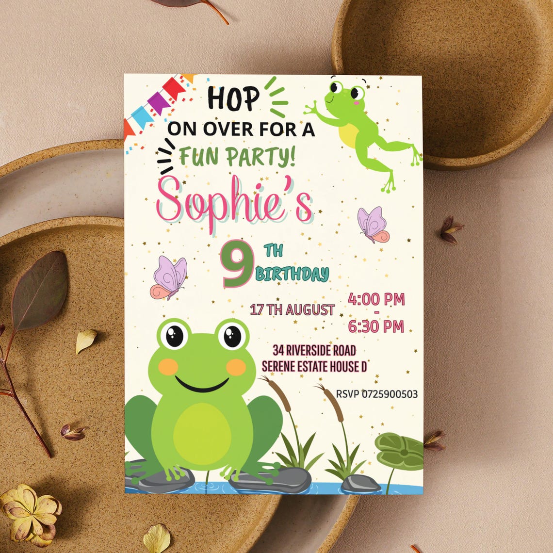 Frog Birthday Invitation Frog Themed Birthday Invitation Invitation ...
