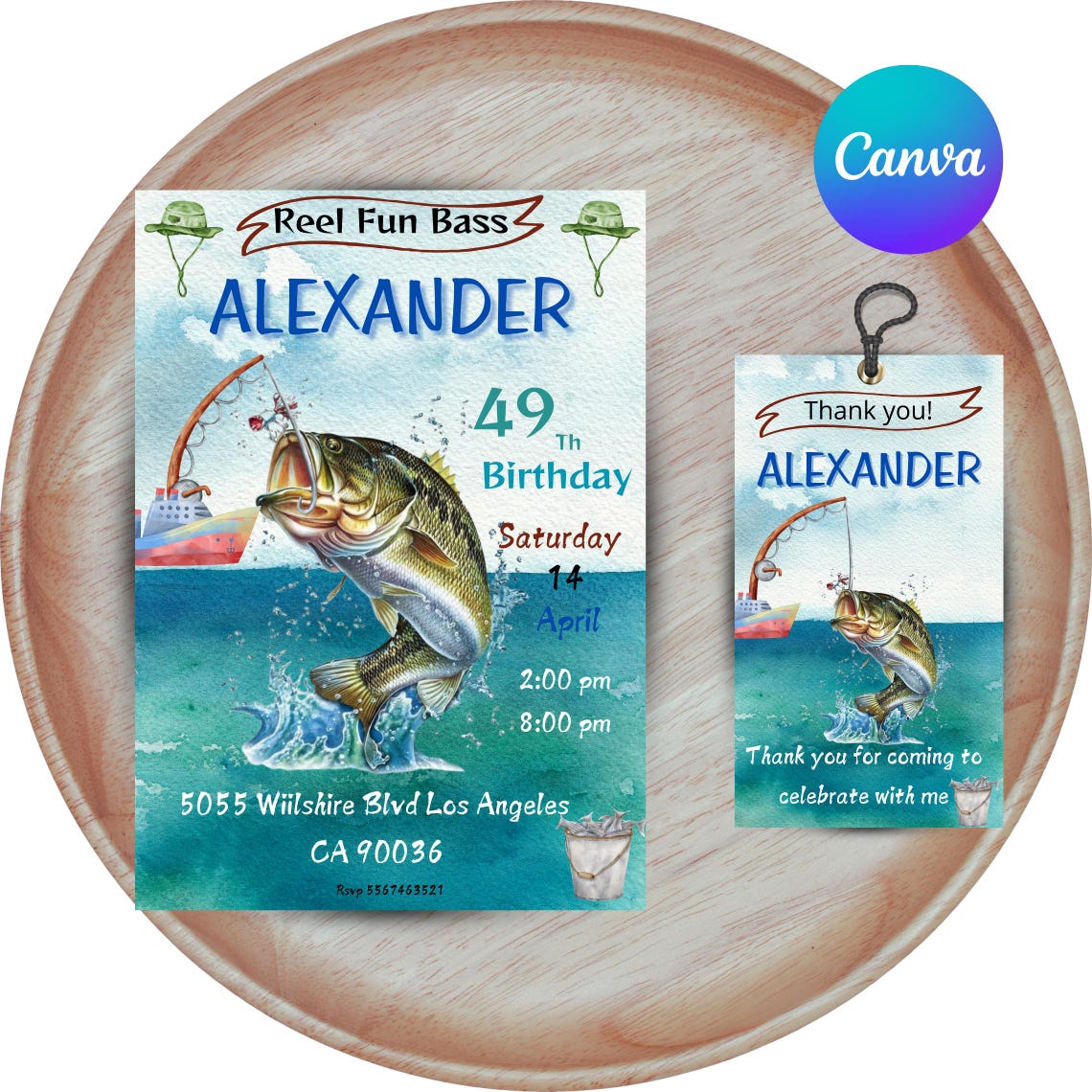 Bass Invitation Bass Fishing Birthday Invitation Fishing Birthday ...