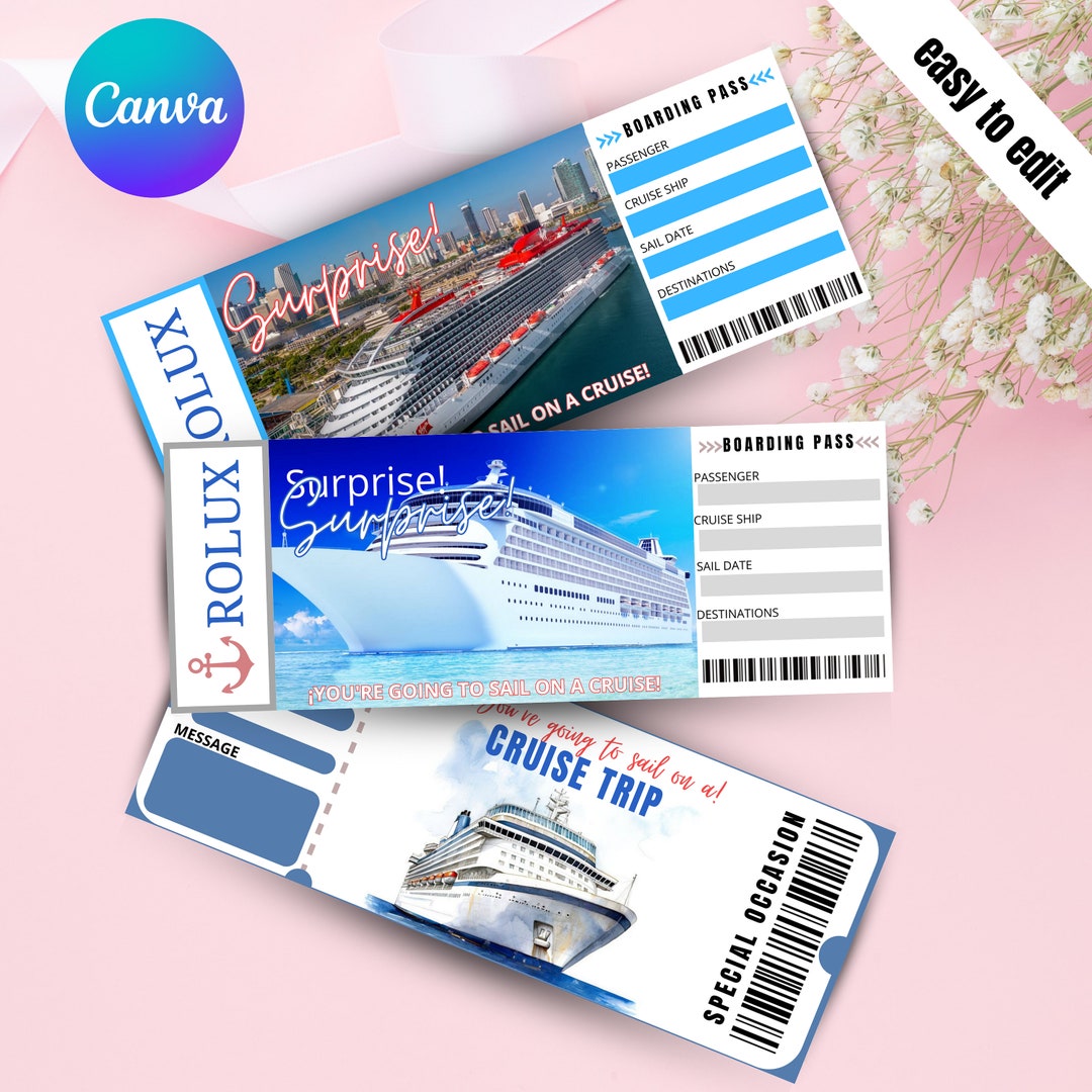 Cruise Gift Ticket - -cruise Ticket - Cruise Ticket Voucher Template ...