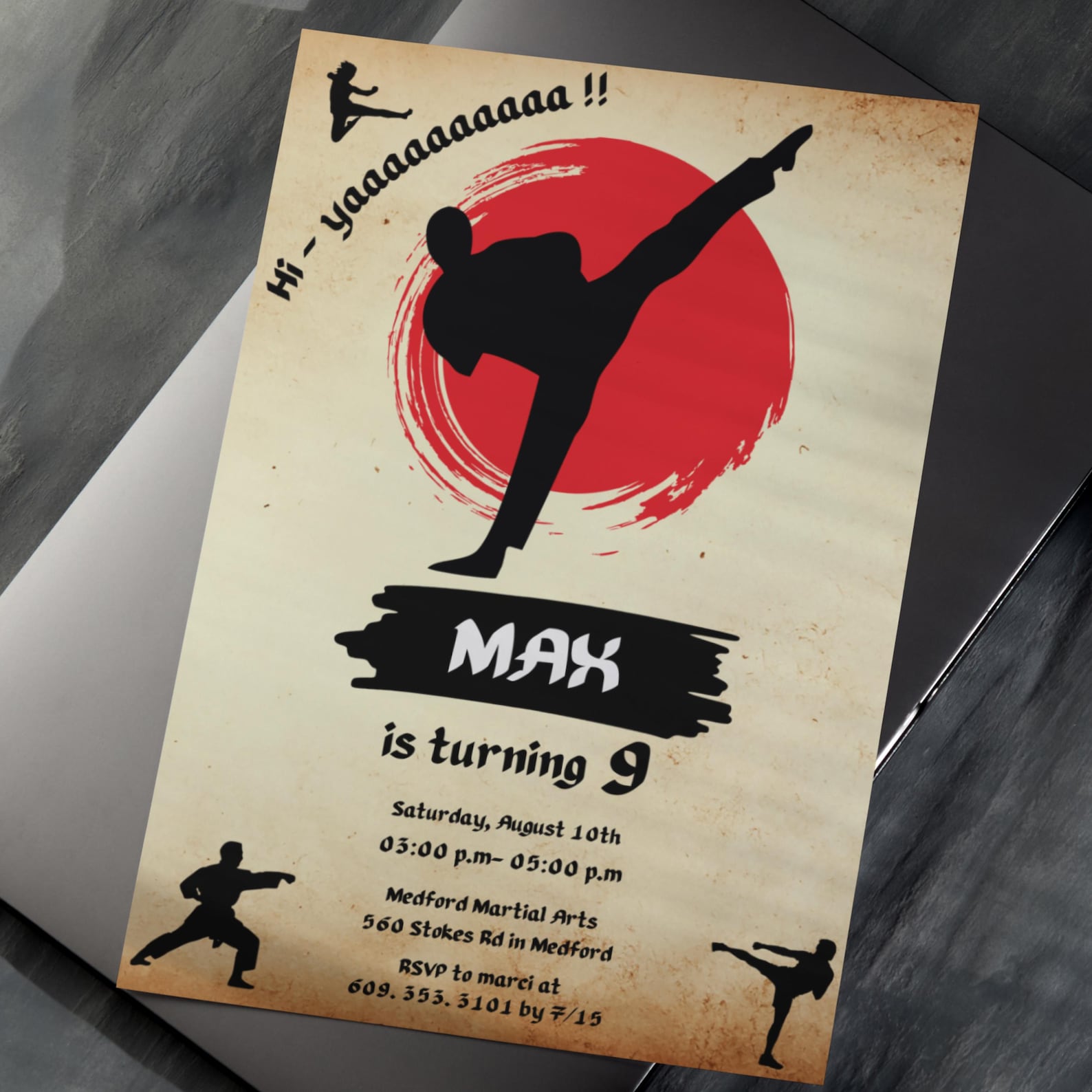 Karate Invitation Taekwondo Birthday Invitation EDITABLE Karate ...