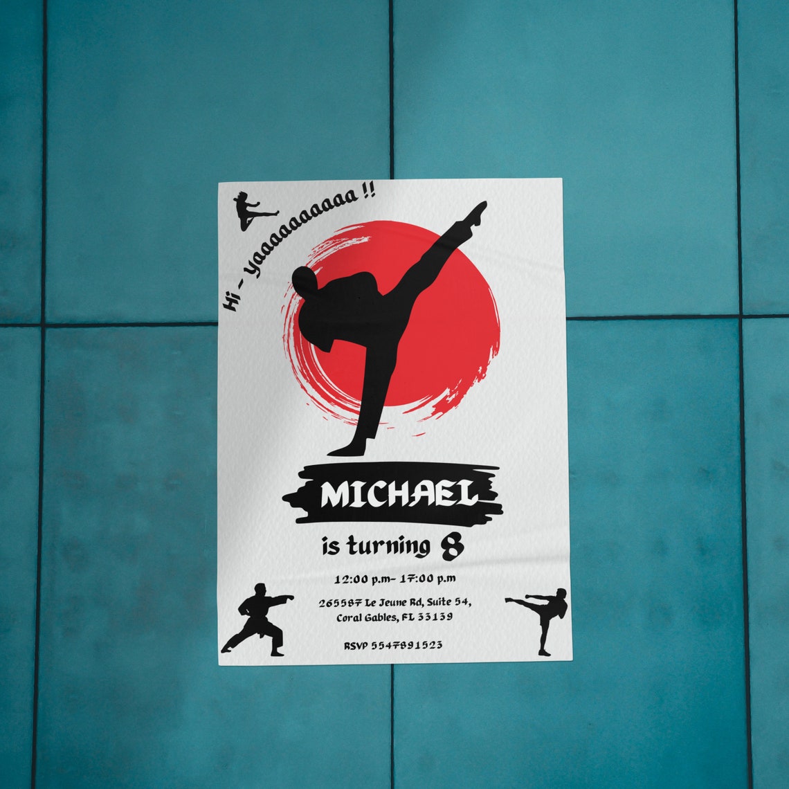 Karate Birthday Invitation: Customizable Template (digital Download) - Etsy