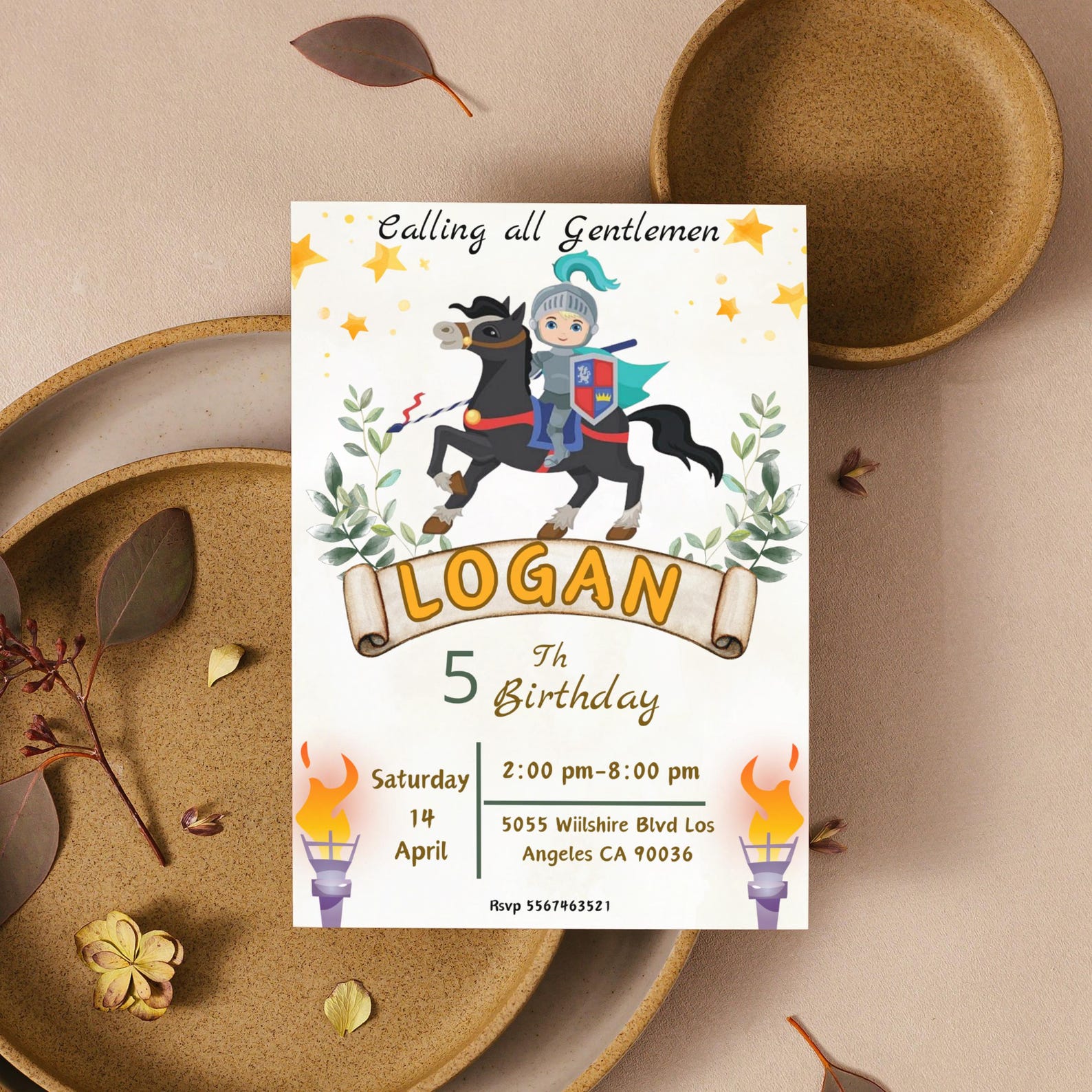 Medieval Birthday Invitation Medieval Birthday Card Customizable ...