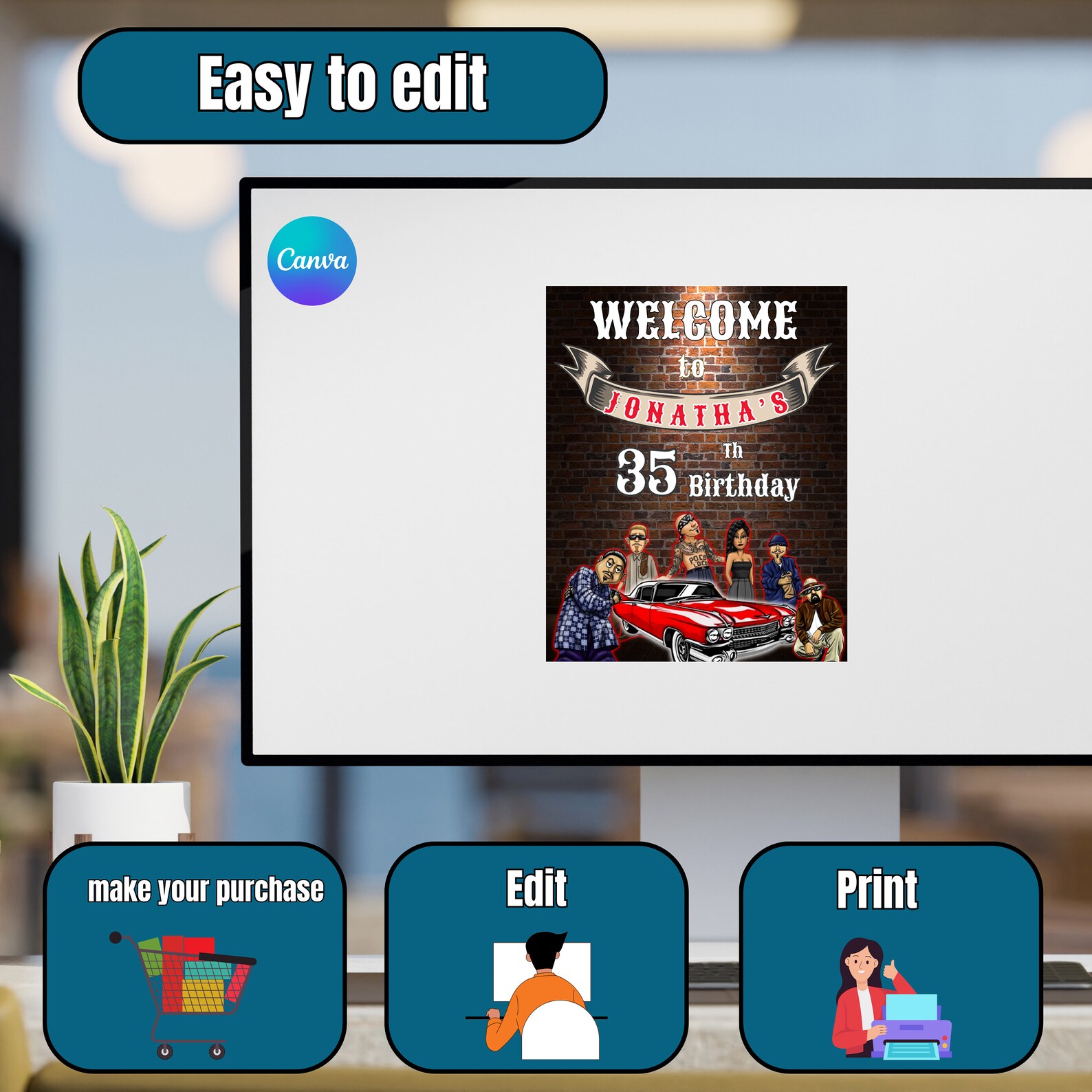 Welcome Sign for Birthday Party Welcome Sign for Cholos Party Editable ...