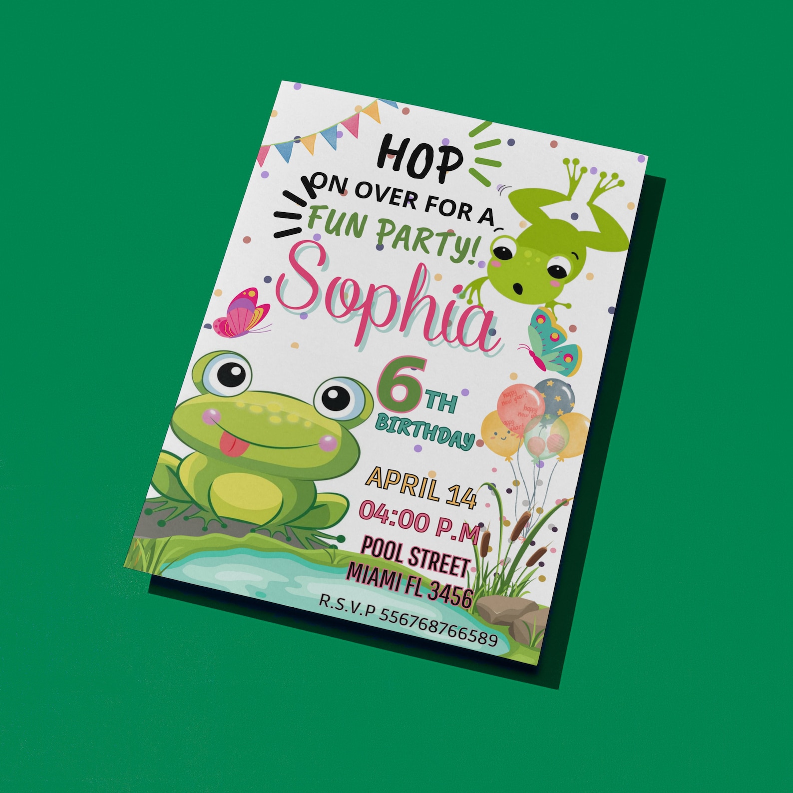 Frog Birthday Invitation - Frog Themed Birthday Invitation - Invitation ...