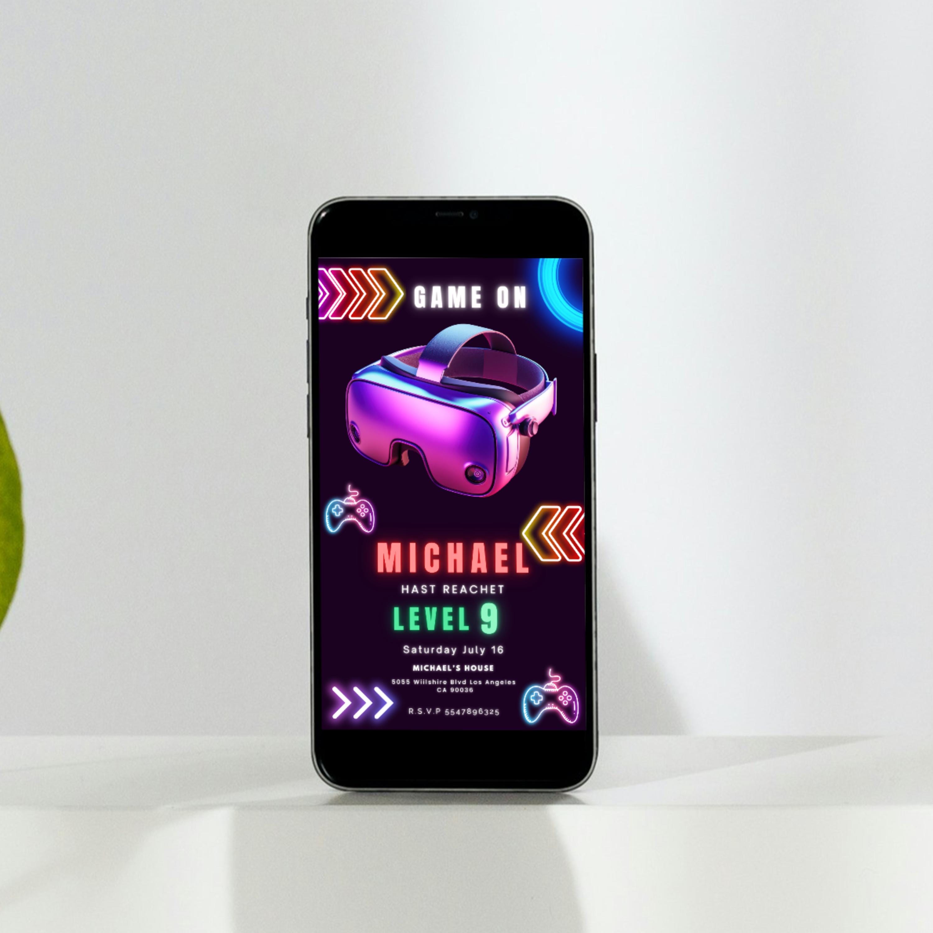 Vr Birthday Party Vr Editable Electronic Invitation Virtual Reality ...